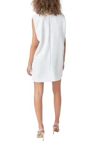 Endless Rose Imitation-pearl Fringe Mini Shirtdress