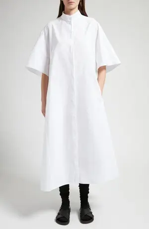 THE ROW Bredel Cotton Poplin Midi Shirtdress