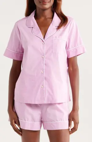 Nordstrom Classic Short Cotton Pajamas Purple Calm