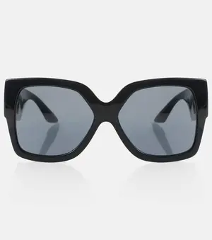 Versace Greca Embellished Oversized Sunglasses - Black