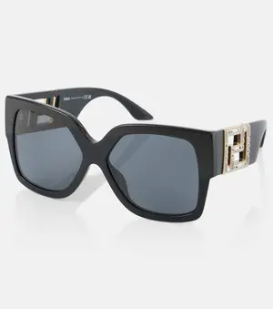 Versace Greca Embellished Oversized Sunglasses