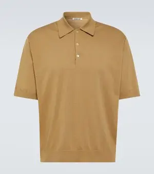 Auralee Cotton Polo Shirt - Beige