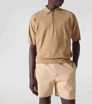 Auralee Cotton Polo Shirt - Beige
