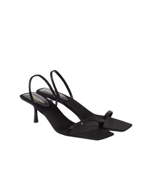 Saint Laurent Jaspe Satin Crêpe Sandals