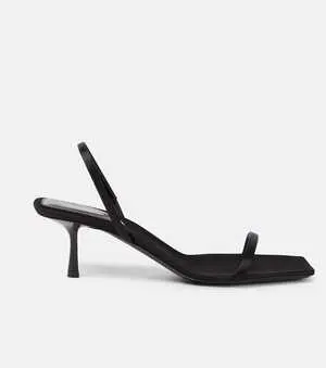 Saint Laurent Jaspe Satin Crêpe Sandals