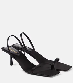 Saint Laurent Jaspe Satin Crêpe Sandals
