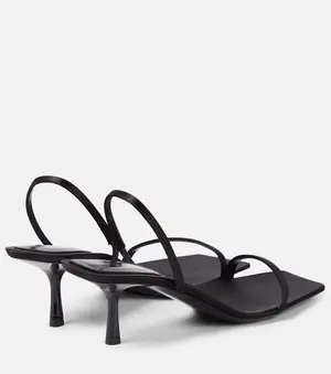Saint Laurent Jaspe Satin Crêpe Sandals