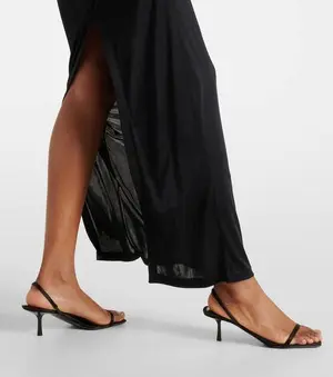 Saint Laurent Jaspe Satin Crêpe Sandals
