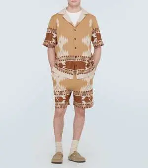 Alanui Icon Piquet Cotton Jacquard Shorts - Beige