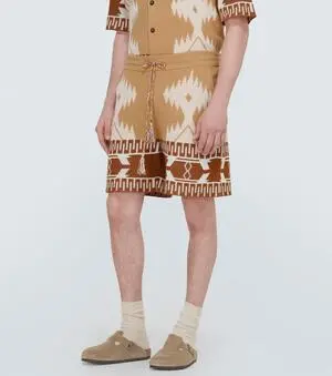 Alanui Icon Piquet Cotton Jacquard Shorts - Beige