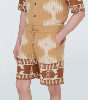 Alanui Icon Piquet Cotton Jacquard Shorts - Beige