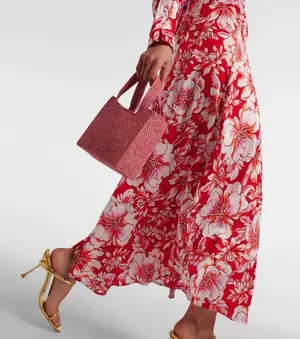 Poupette St Barth Ilona Gathered Floral Midi Dress