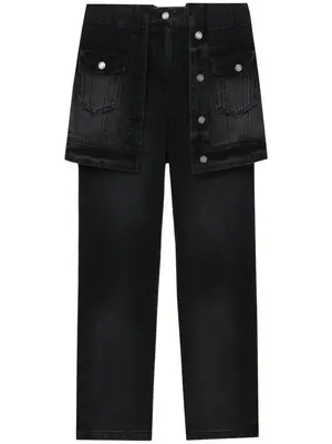 JUUN.J Layered Denim Trousers - Black