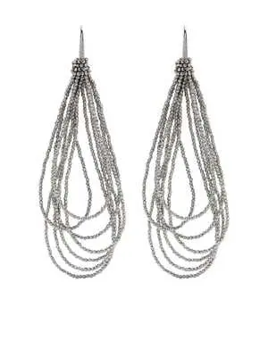 Brunello Cucinelli Monili-chain Drop Earrings - Grey
