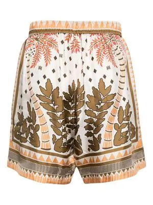 Amiri Palm Tree Print Silk Shorts
