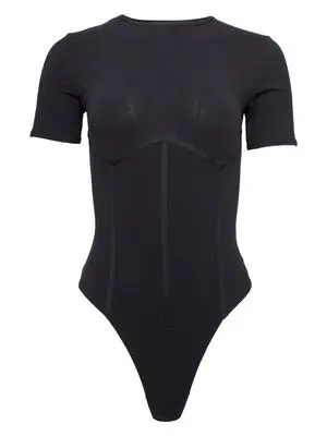 FLEUR DU MAL Organic-cotton T-shirt Bodysuit - Black