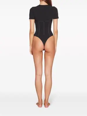 FLEUR DU MAL Organic-cotton T-shirt Bodysuit - Black