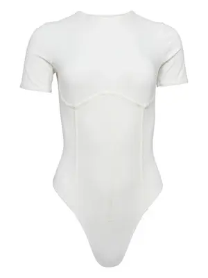 FLEUR DU MAL Organic-cotton T-shirt Bodysuit - White