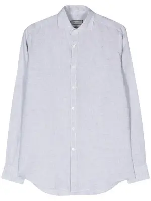 Canali Spread-collar Long-sleeve Shirt - Grey