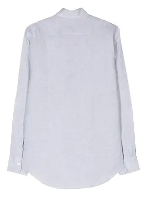 Canali Spread-collar Long-sleeve Shirt