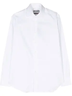 Canali Classic-collar Cotton Shirt - White
