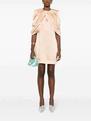 Stella McCartney Draped Satin Mini Dress - Neutrals