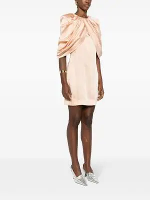 Stella McCartney Draped Satin Mini Dress - Neutrals