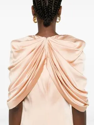 Stella McCartney Draped Satin Mini Dress - Neutrals