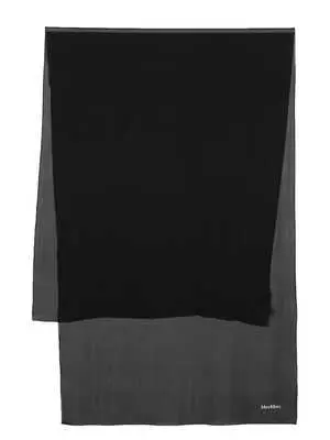 Max Mara Embroidered Logo Silk Scarf