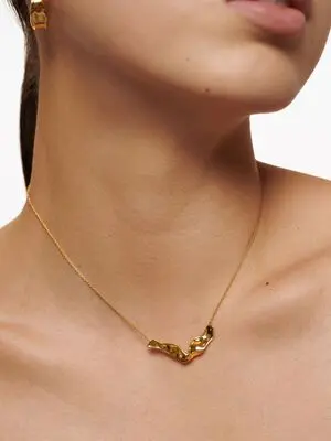 Monica Vinader Wave Polished-finish Necklace - Gold