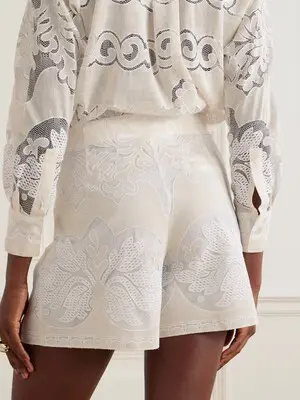 Borgo De Nor Gwen Lace And Voile Shorts
