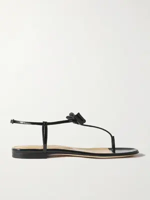 Mach & Mach Petite Cadeau Crystal-embellished Patent-leather Sandals