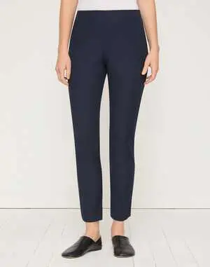 Lafayette 148 New York Cotton Stretch Twill High-rise Cropped Pants - Blue Ink