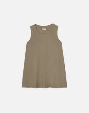 Lafayette 148 New York Plus-Size Matte Jersey Scoop Neck Tank Grey