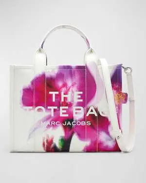 Marc Jacobs Marc Jacobs The Future Floral Leather Medium Tote Bag - White Multi