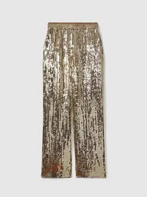ATELIER Celia Sequin Wide Leg Trousers