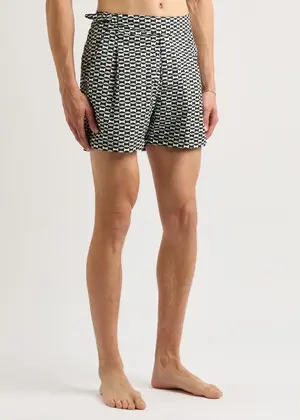 GUSARI The London Printed Shell Swim Shorts - Black