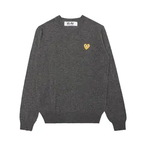 Play Comme Des Garcon Gold Heart Sweater - Grey