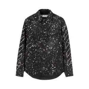 Off-White Diag Paint Denim Shirt /white - Black