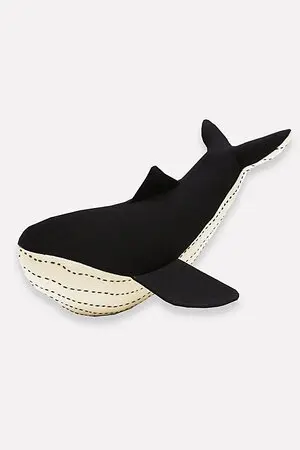 ANCHAL Kantha Handmade Stuffed Whale - Charcoal