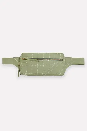 ANCHAL Kantha Crossbody Belt Bag - Sage