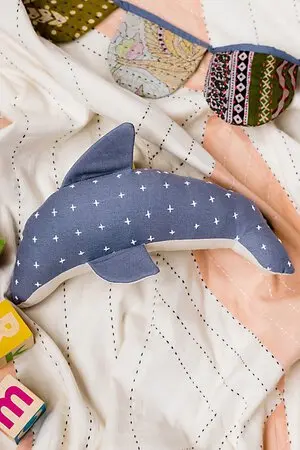 ANCHAL Kantha Handmade Stuffed Dolphin
