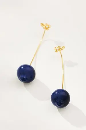 Anthropologie Fruit And Icon Drop Earrings Blueberry