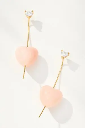 Anthropologie Fruit And Icon Drop Earrings Heart