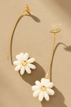 Anthropologie Fruit And Icon Drop Earrings White