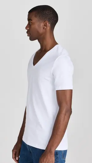 Falke Cotton V Neck Tee 2 Pack - White