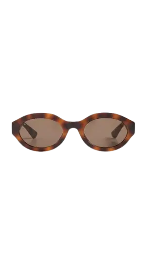 Gucci Oval Sunglasses - Havana-havana-brown