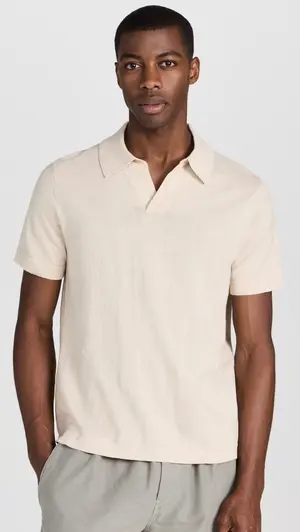 Nn07 Ryan Cotton Linen Polo - Oat