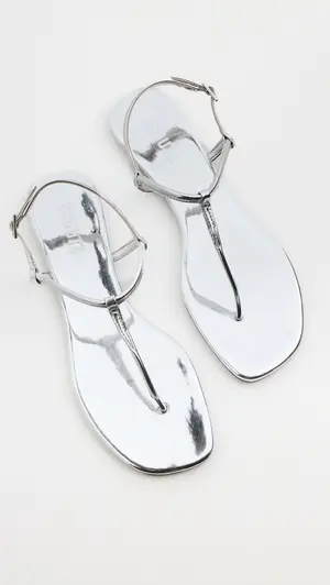 Schutz Elsha Thong Sandals - Prata