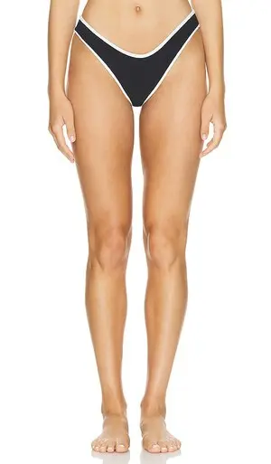 MONTCE X Olivia Culpo Binded Lulu Bikini Bottom - Black Terry Rib